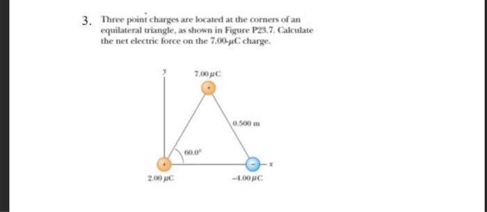 Solved 3. Three point charges are located at the corners of | Chegg.com