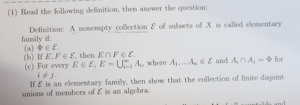 Solved (1) Read the following definition, then answer the | Chegg.com