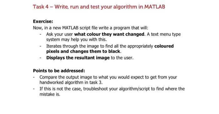 Solved Practical Exercise 2: Image Colours Learning Outcomes | Chegg.com