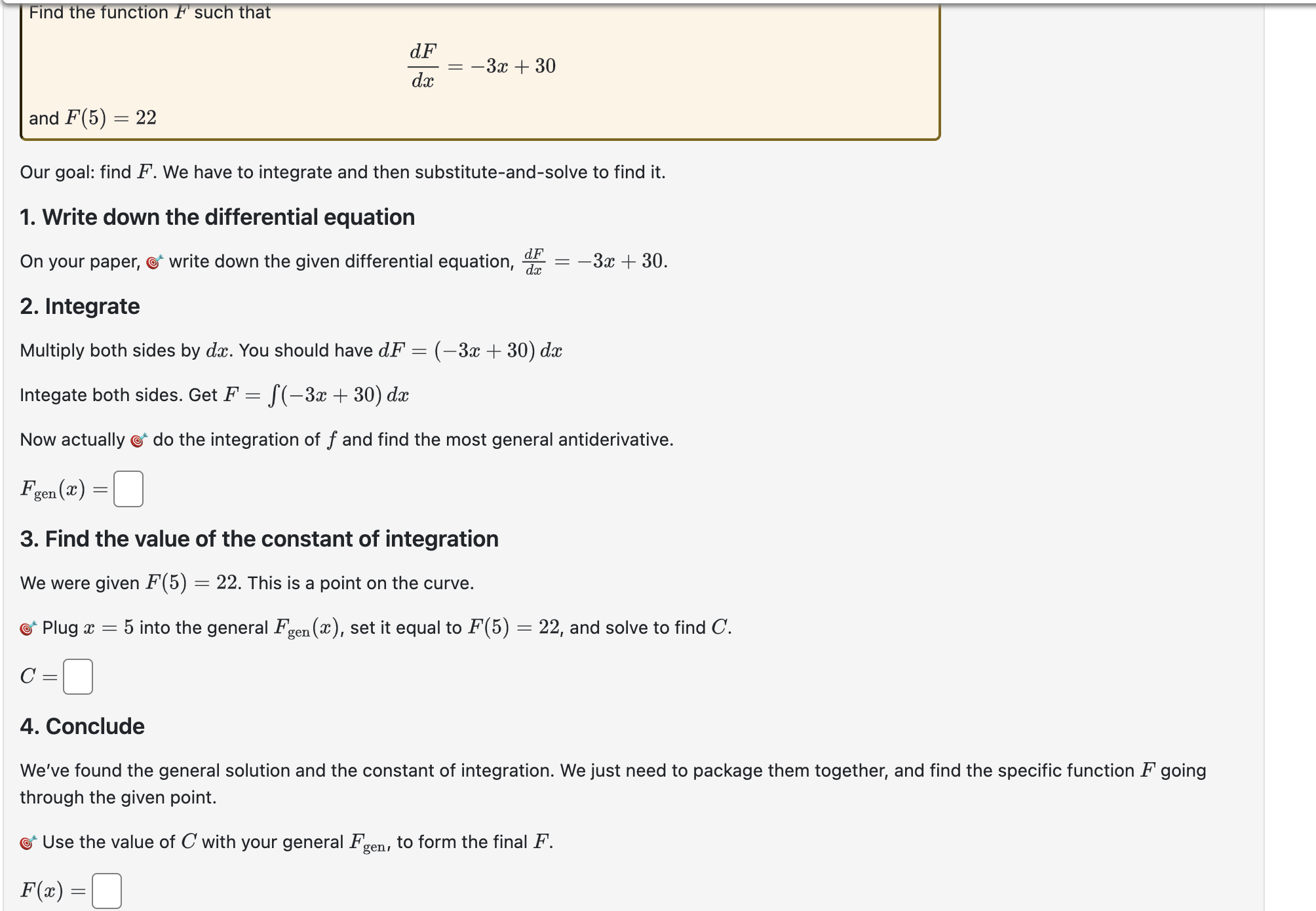 Solved Find the function F ﻿such that ﻿and | Chegg.com