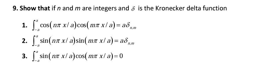 Solved 9. Show that if n and m are integers and δ is the | Chegg.com