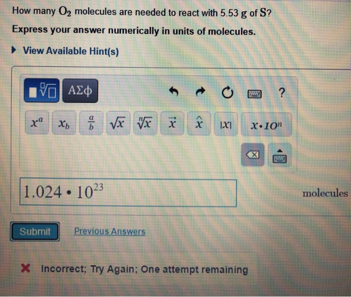 Solved Elemental S reacts with O2 to form SO3 according to | Chegg.com