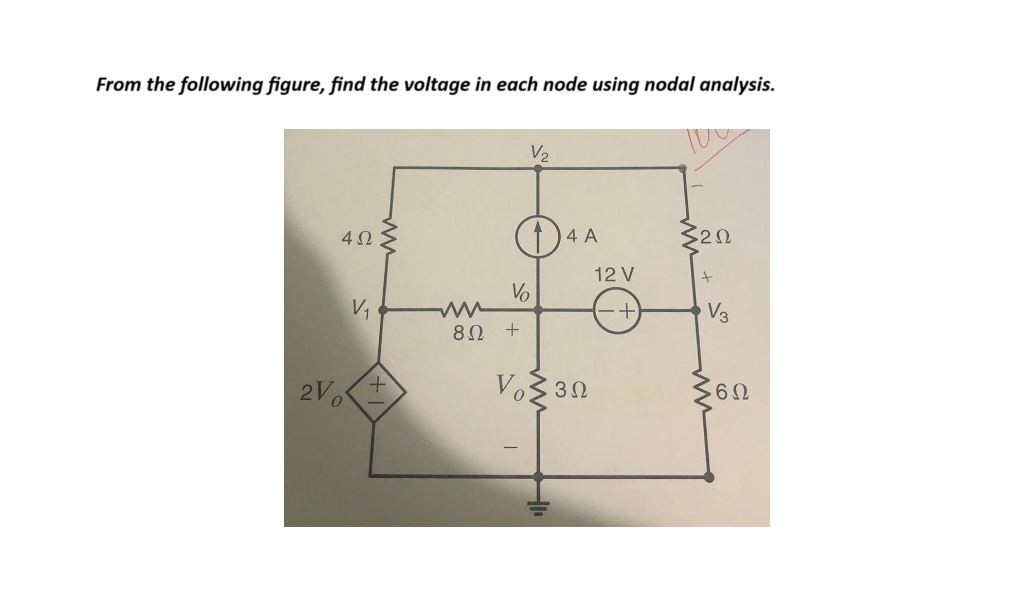 From the following figure, find the voltage in each | Chegg.com