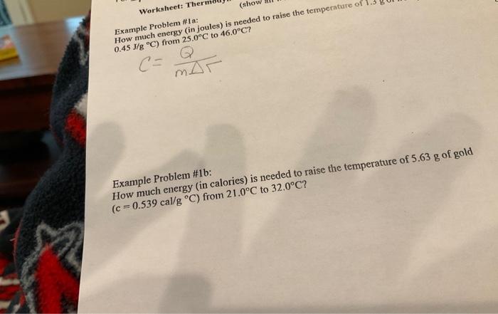 Solved Example Problem tha: ded to raise the temperature of | Chegg.com