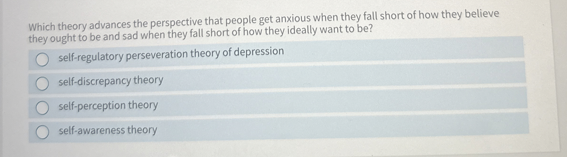 Solved Which theory advances the perspective that people get | Chegg.com