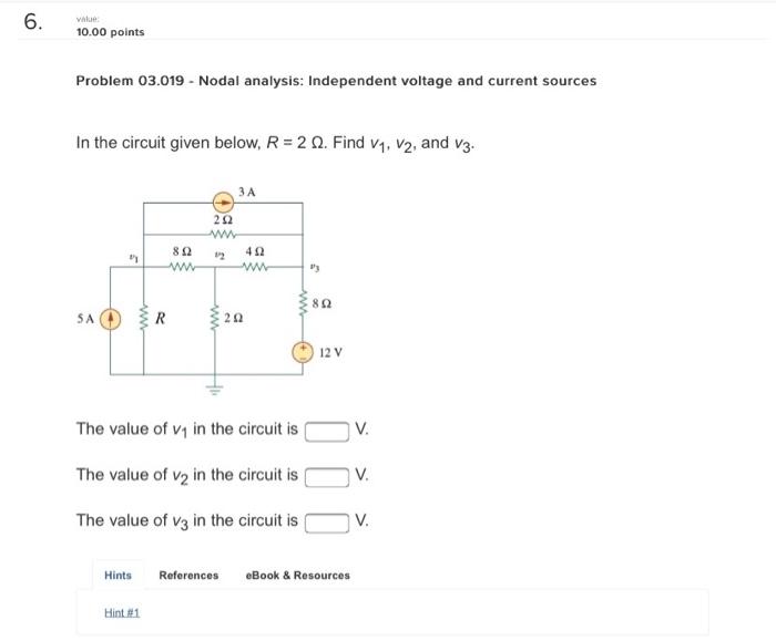 Solved 5. 10.00 points Problem 03.018 - Nodal analysis: | Chegg.com