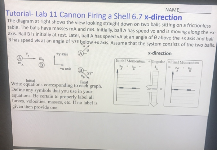 Solved NAME Tutorial- Lab 11 Cannon Firing a Shell 6.7 | Chegg.com
