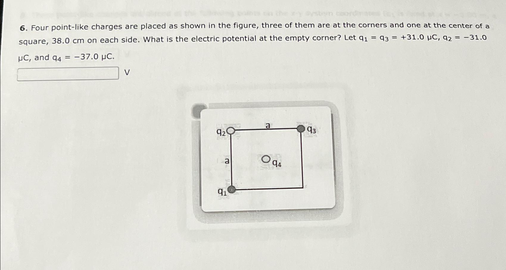 Solved Four point-like charges are placed as shown in the | Chegg.com