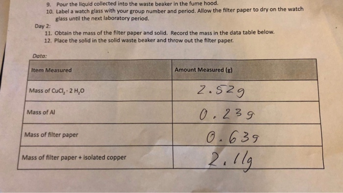 Solved 9. Pour the liquid collected into the waste beaker in | Chegg.com