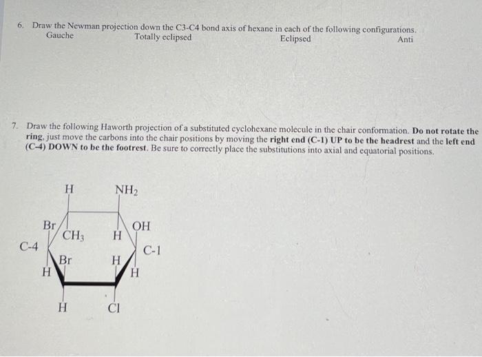 Solved 6. Draw the Newman projection down the C3-C4 bond | Chegg.com