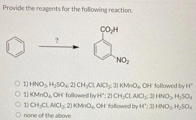 Solved Provide the reagents for the following reaction. CO2H | Chegg.com