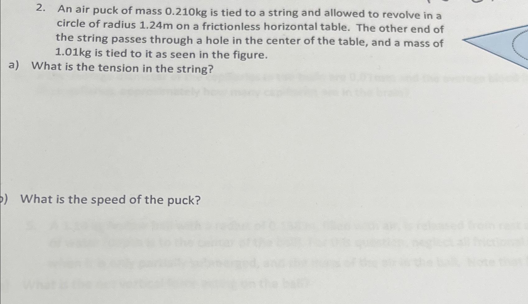 Solved An air puck of mass 0.210kg ﻿is tied to a string and | Chegg.com