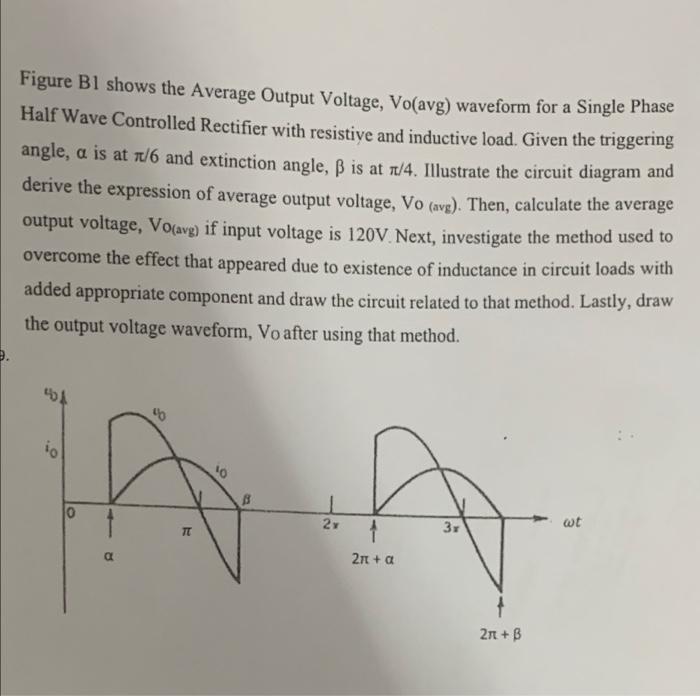 Solved Figure Bl shows the Average Output Voltage, Vo(avg) | Chegg.com