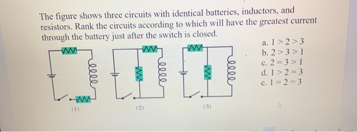Solved The figure shows three circuits with identical | Chegg.com