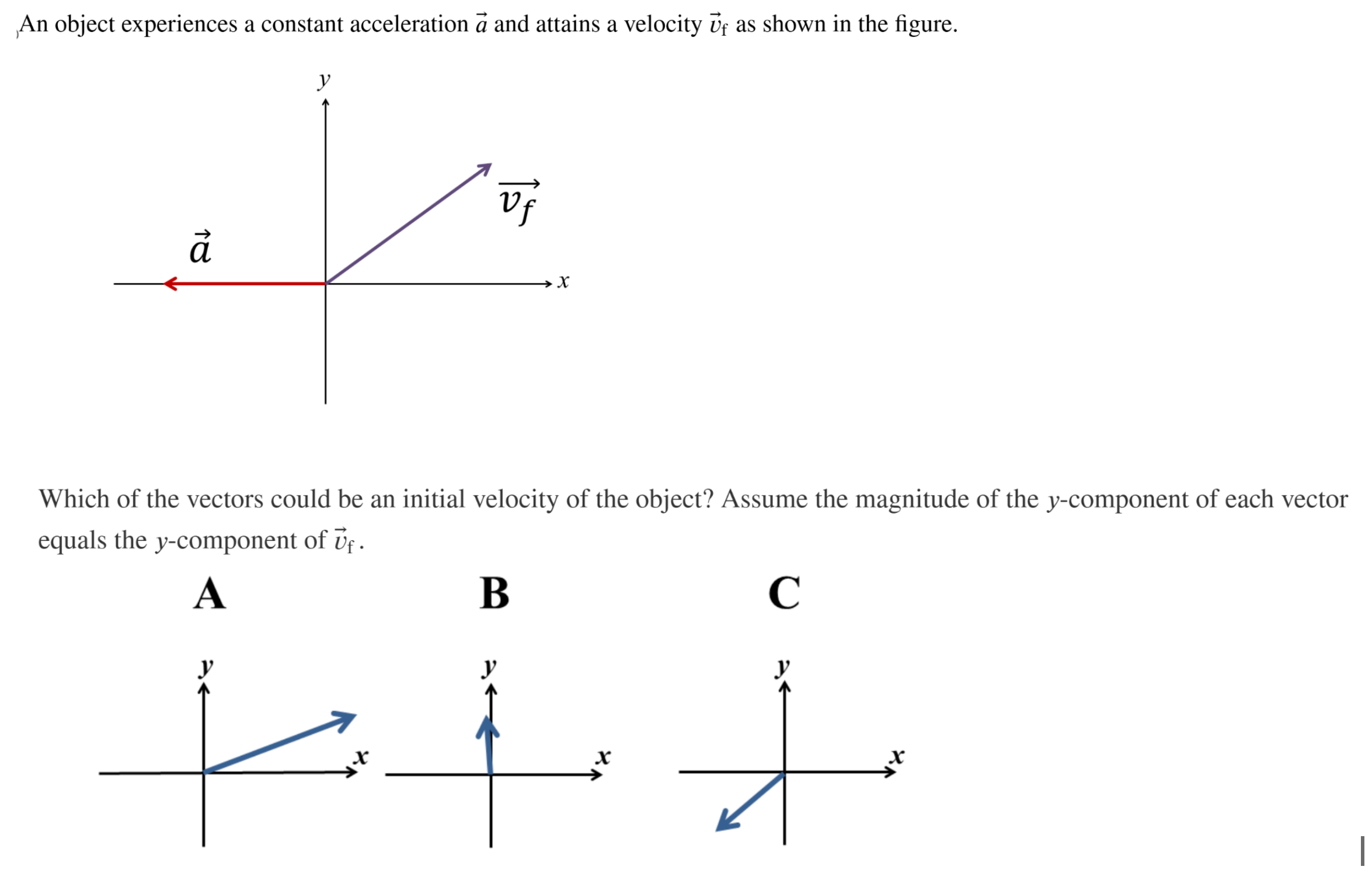 Solved An object experiences a constant acceleration vec(a) | Chegg.com