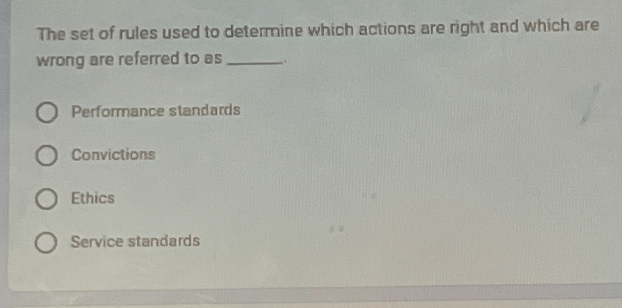 Solved The set of rules used to determine which actions are | Chegg.com