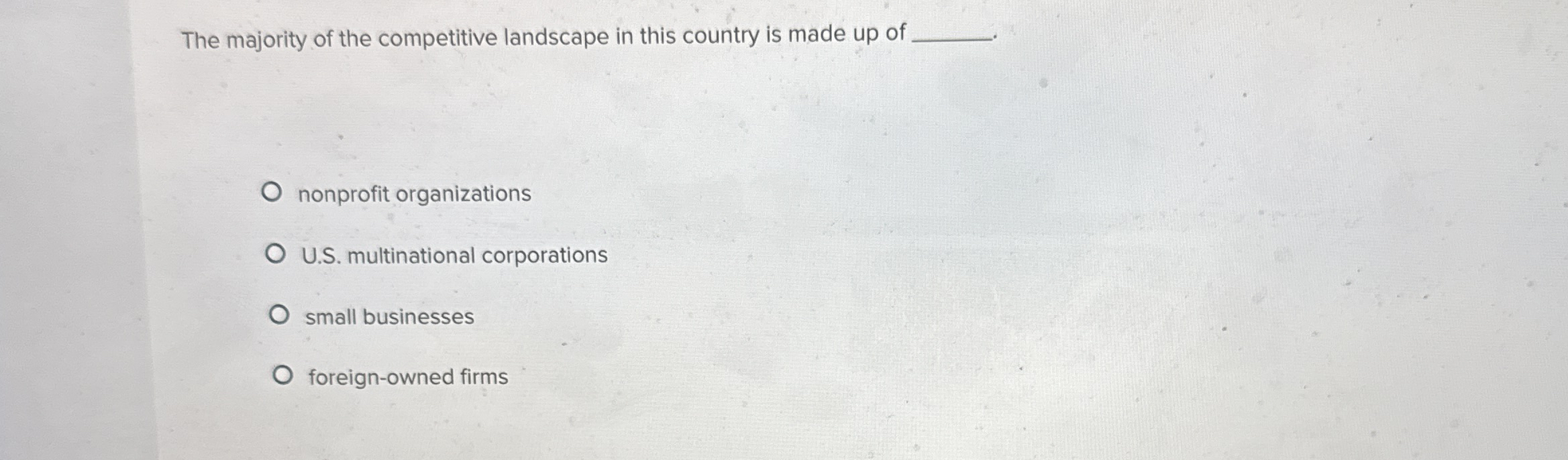 Solved The majority of the competitive landscape in this | Chegg.com