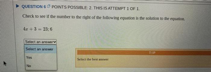 Solved QUESTION 6 POINTS POSSIBLE 2. THIS IS ATTEMPT 1 OF 1 | Chegg.com