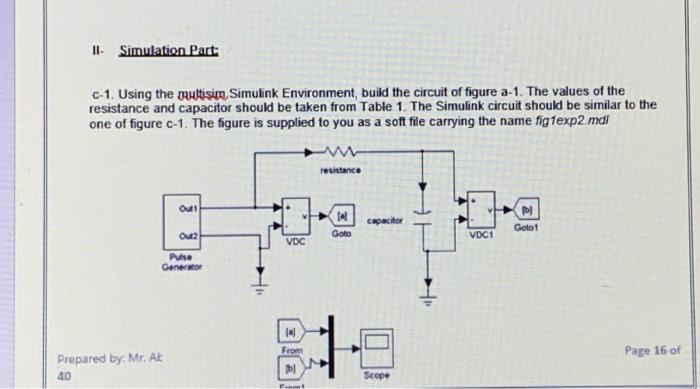 Solved II Simulation Part: c-1. Using the multisim Simulink | Chegg.com