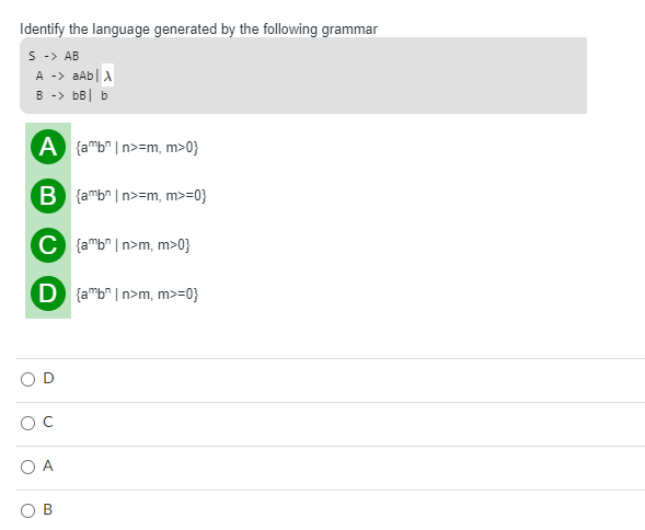 Solved Identify the language generated by the following | Chegg.com