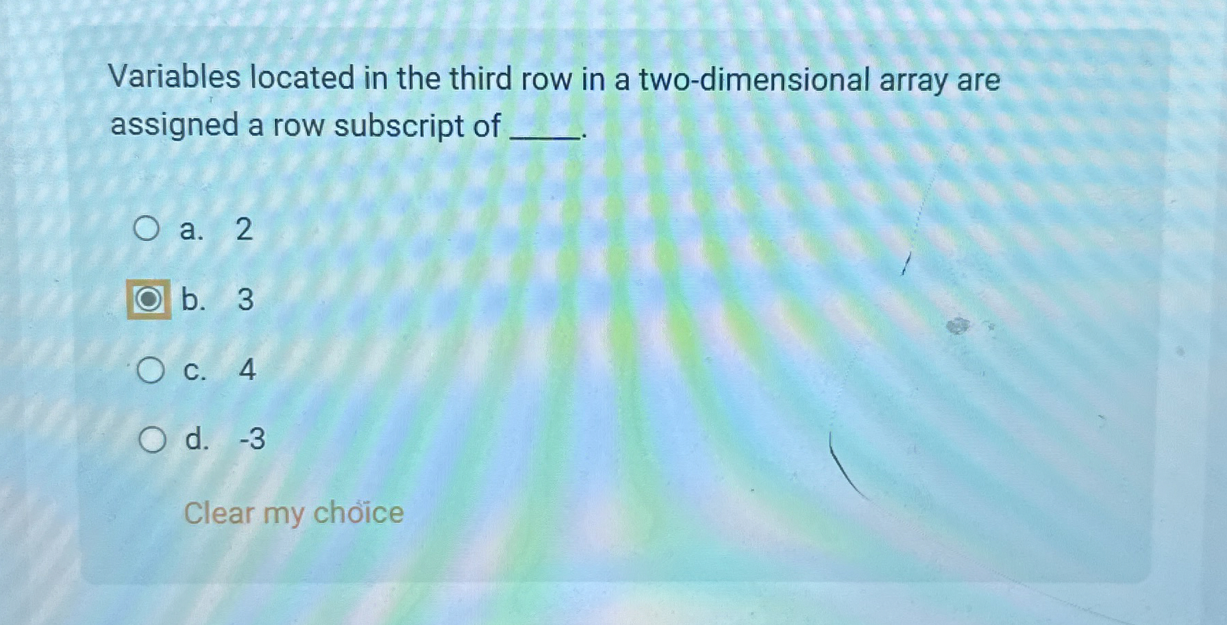 Solved Variables located in the third row in a | Chegg.com