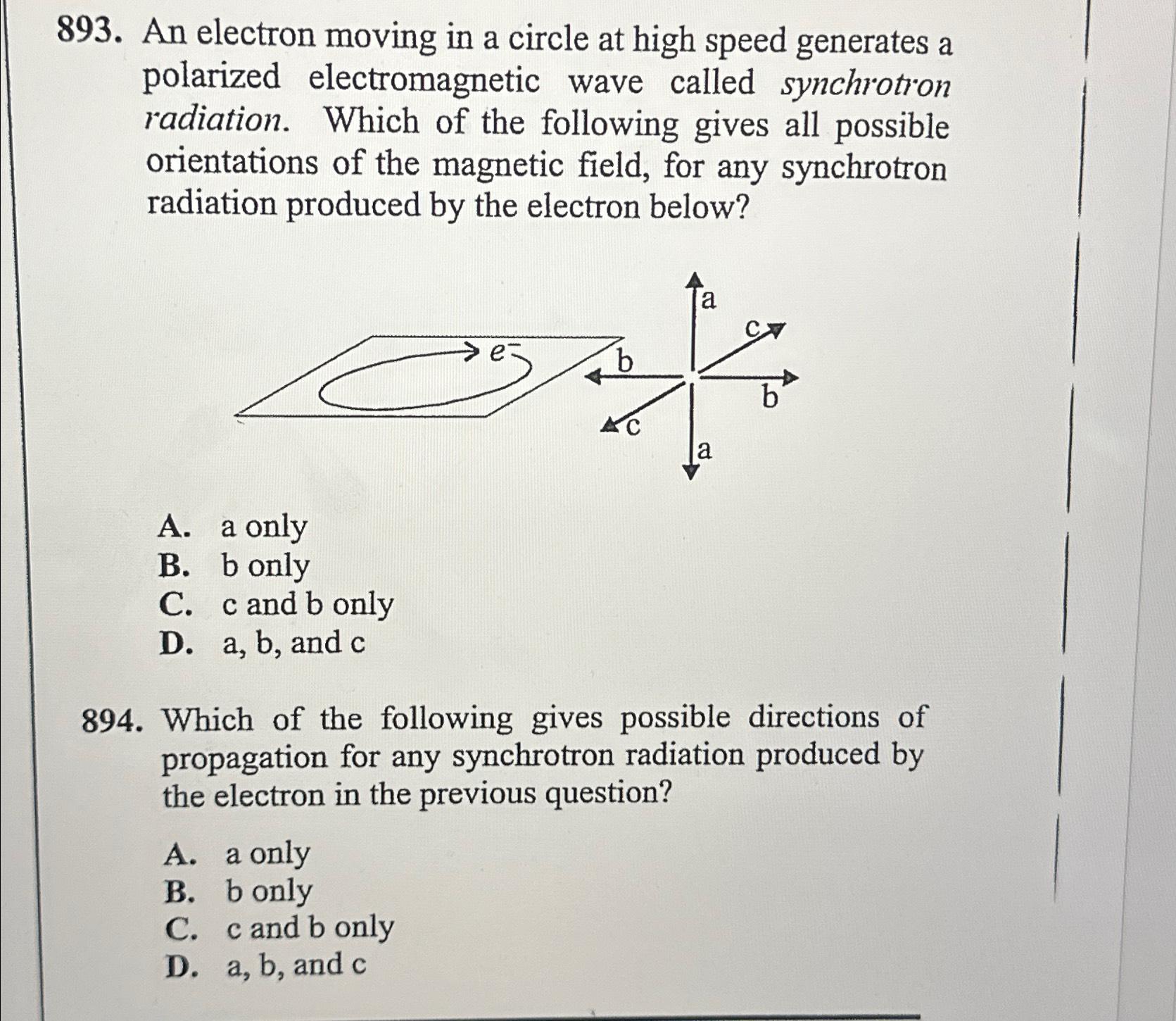 Solved An electron moving in a circle at high speed | Chegg.com