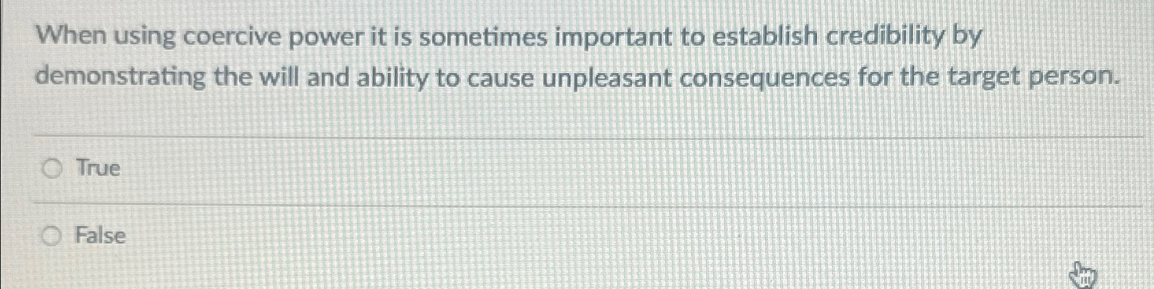Solved When using coercive power it is sometimes important | Chegg.com