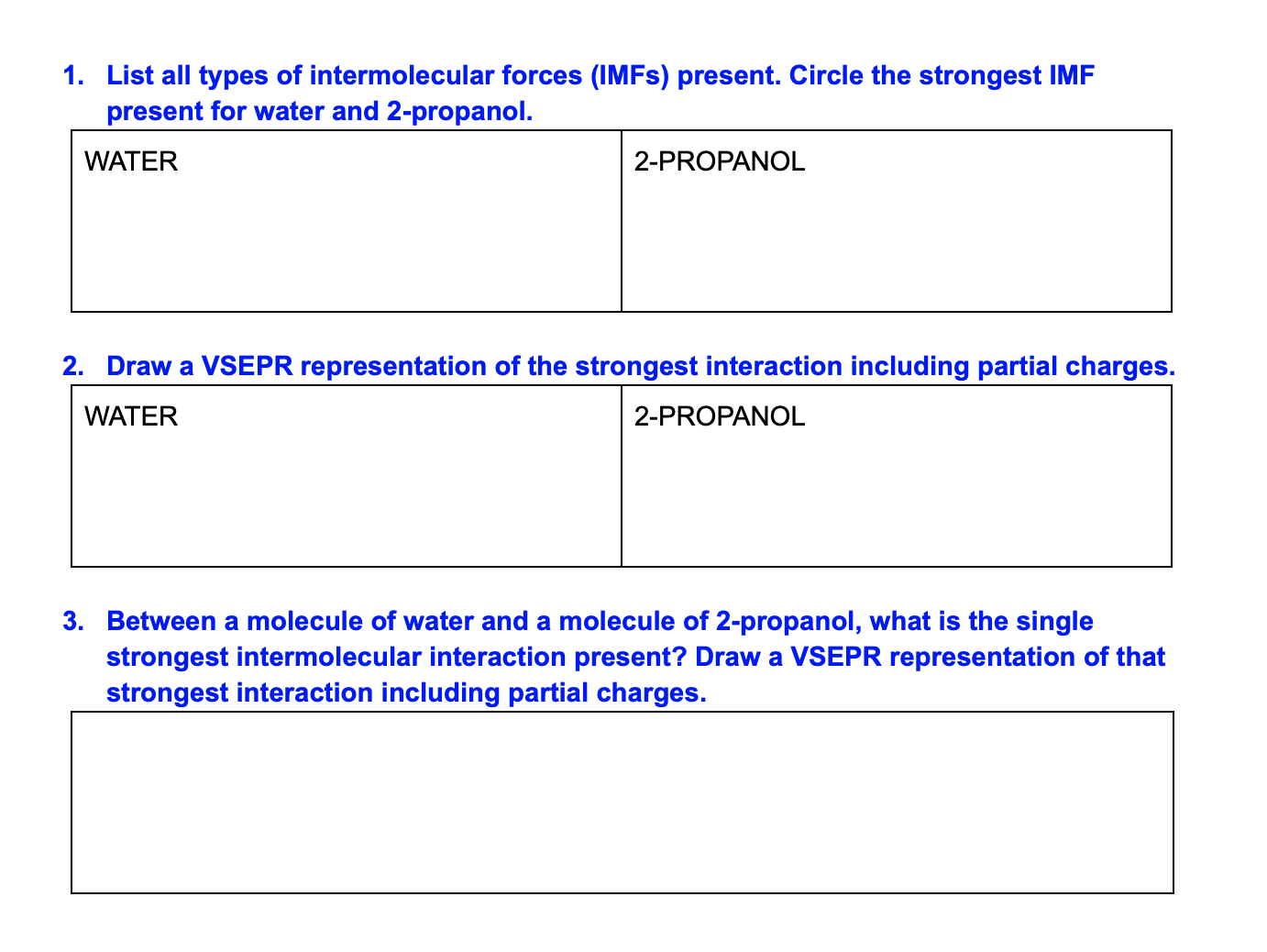 List all types of intermolecular forces (IMFs) | Chegg.com
