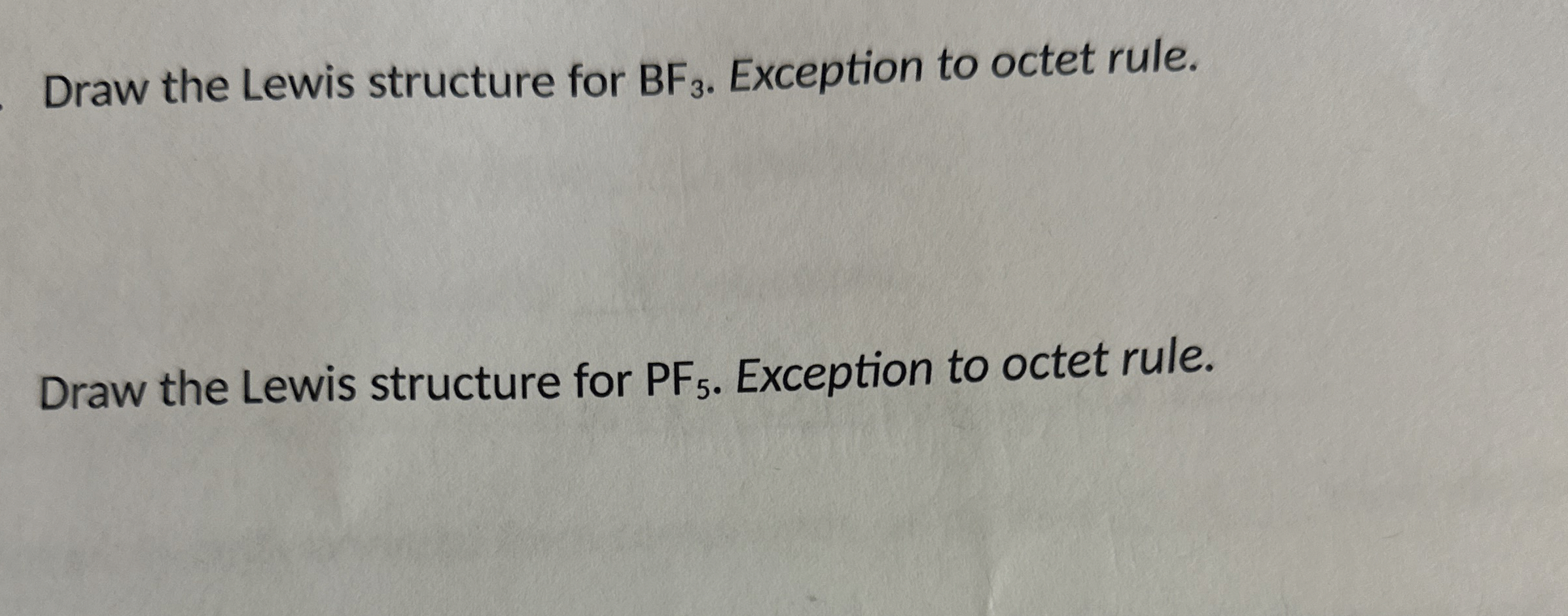 Solved Draw the Lewis structure for BF3. ﻿Exception to octet | Chegg.com