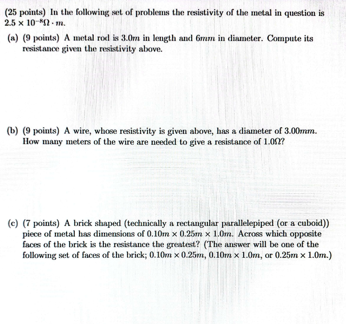 Solved (25 ﻿points) ﻿In the following set of problems the | Chegg.com