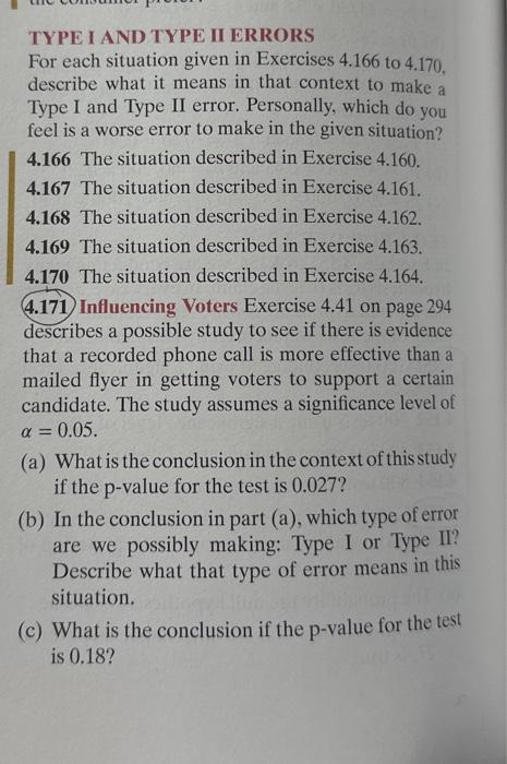Solved TYPE I AND TYPE II ERRORS For each situation given in | Chegg.com