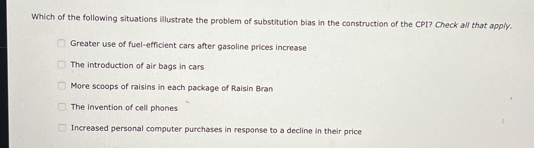 Solved Which of the following situations illustrate the | Chegg.com