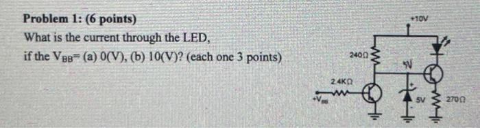 Solved Problem 1: (6 points) What is the current through the | Chegg.com