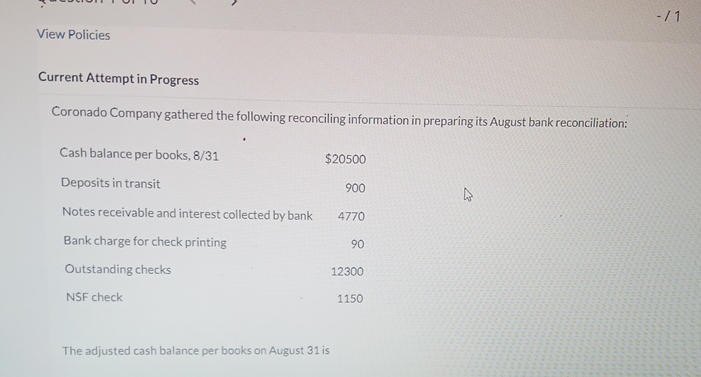 Solved -1View PoliciesCurrent Attempt in ProgressCoronado | Chegg.com