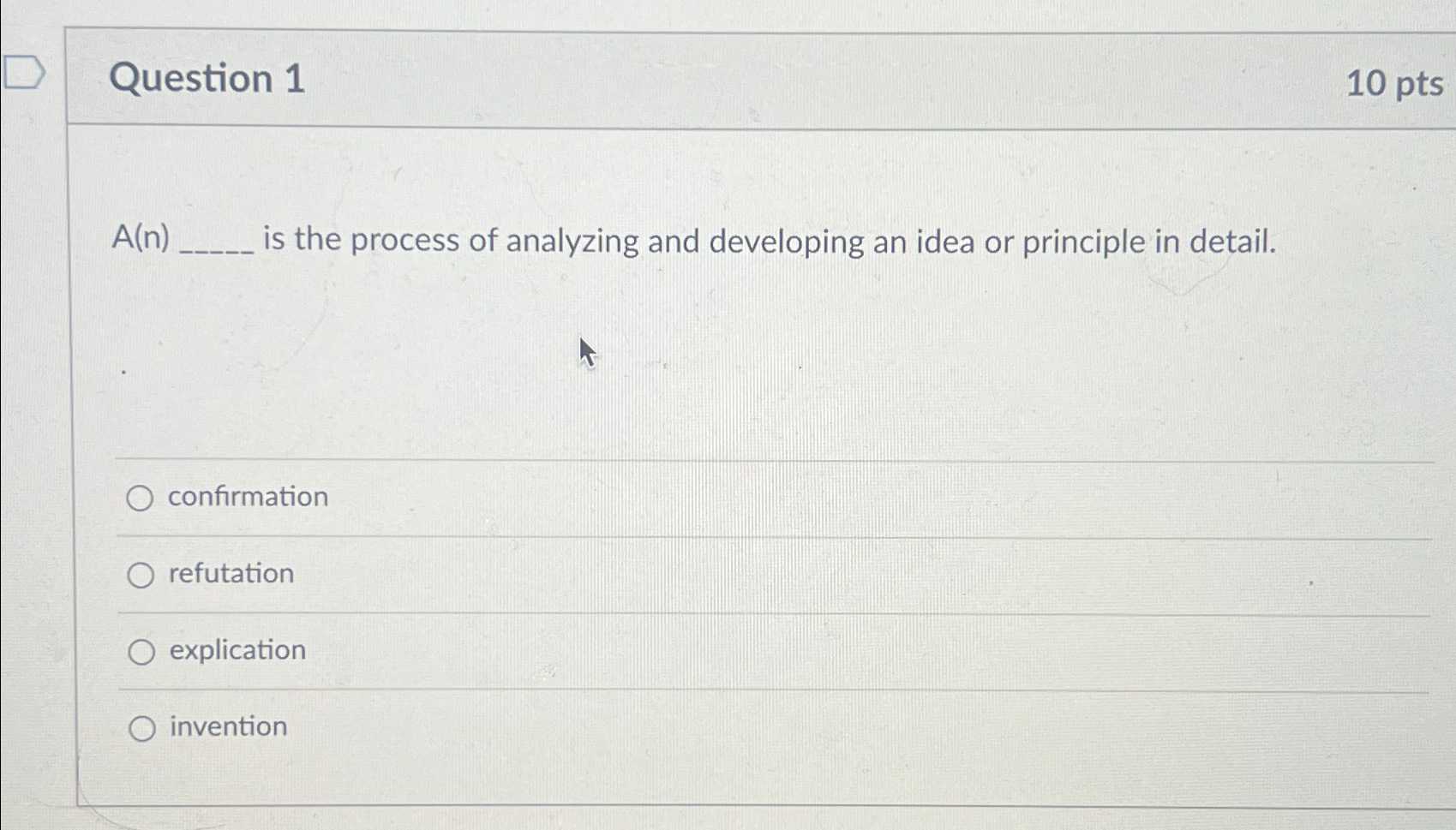 Solved Question 110ptsA(n) ﻿is the process of analyzing and | Chegg.com