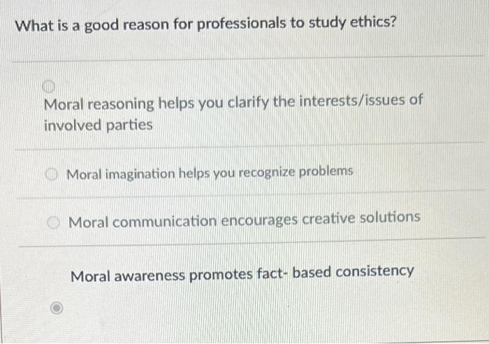 Solved What is a good reason for professionals to study | Chegg.com
