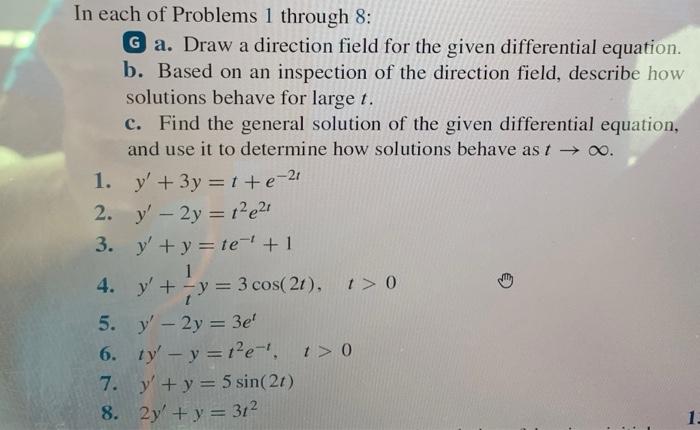In each of Problems 1 through 8: G a. Draw a | Chegg.com
