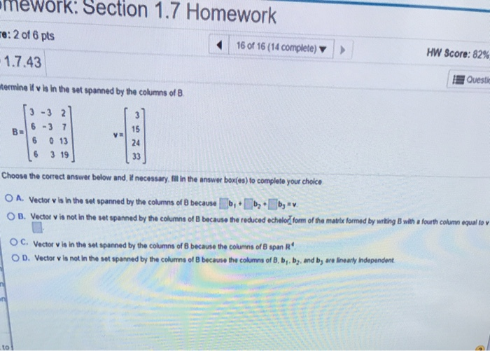 Solved mework: Section 1.7 Homework re: 2 of 6 pts 16 of 16 | Chegg.com