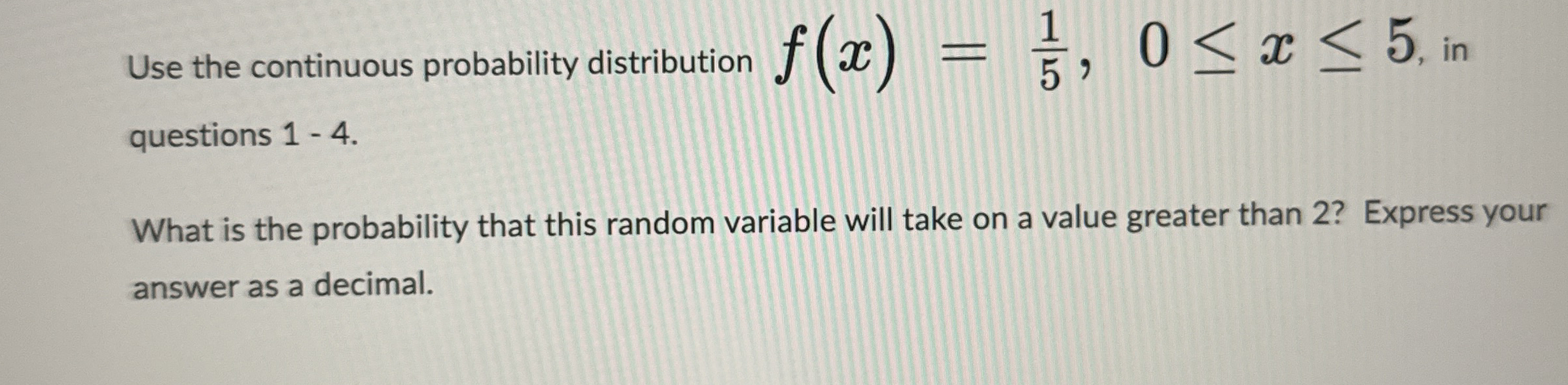 Solved Use the continuous probability distribution | Chegg.com