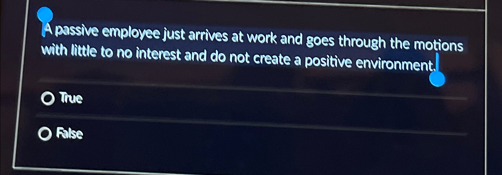 Solved A passive employee just arrives at work and goes | Chegg.com