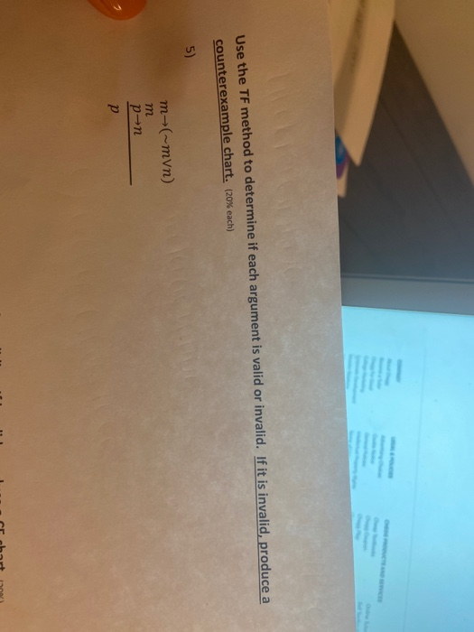 Solved Use the TF method to determine if each argument is | Chegg.com