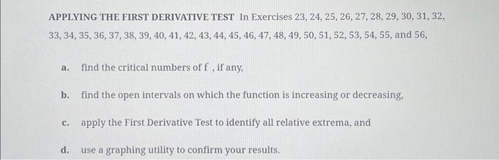 Solved APPLYING THE FIRST DERIVATIVE TEST In Exercises | Chegg.com