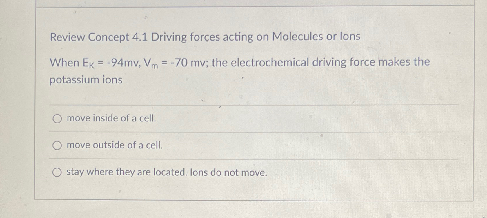 Solved Review Concept 4.1 ﻿Driving forces acting on | Chegg.com