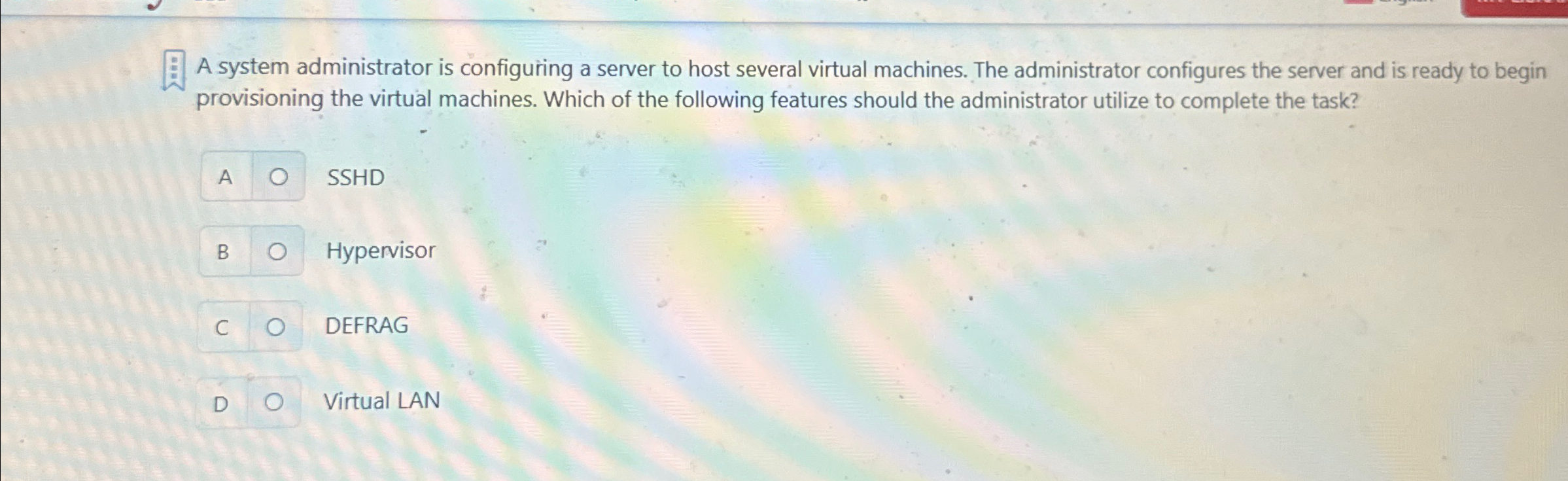 Solved A system administrator is configuring a server to | Chegg.com