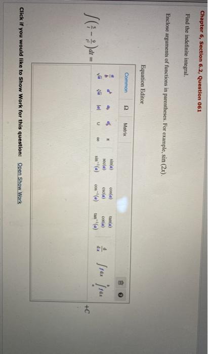 Solved Chapter 6, Section 6.2, Question 061 Find the | Chegg.com