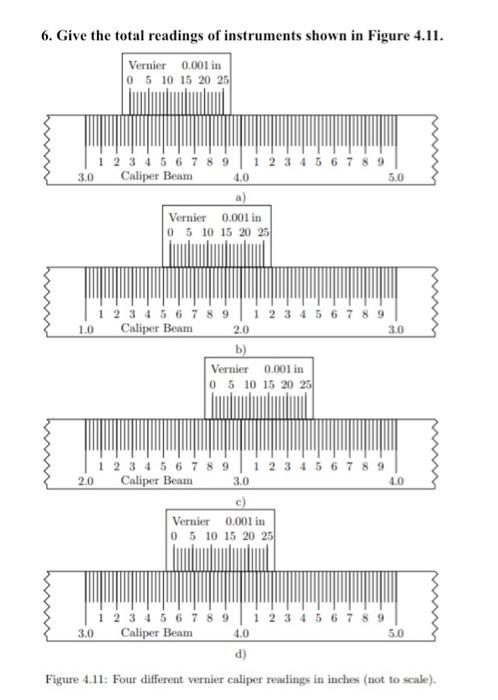 Solved 6. Give the total readings of instruments shown in | Chegg.com