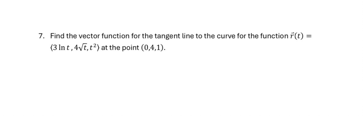 Solved Find the vector function for the tangent line to the | Chegg.com