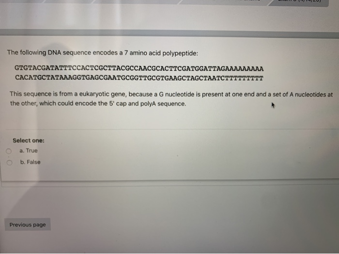 Solved The following DNA sequence encodes a 7 amino acid | Chegg.com