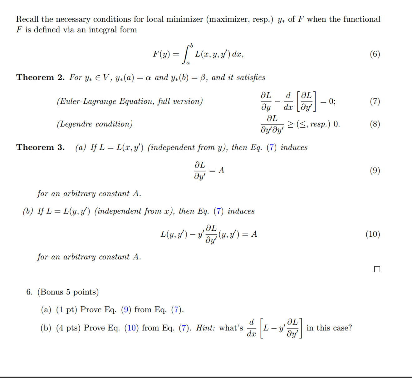 Solved Recall the necessary conditions for local minimizer | Chegg.com