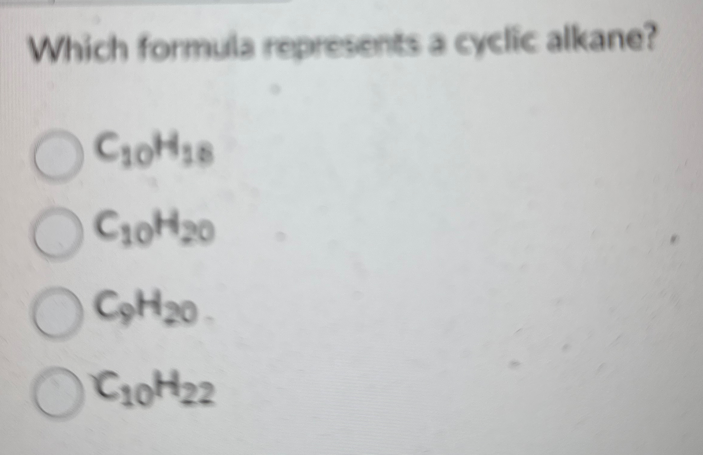 Solved Which formula represents a cyclic | Chegg.com